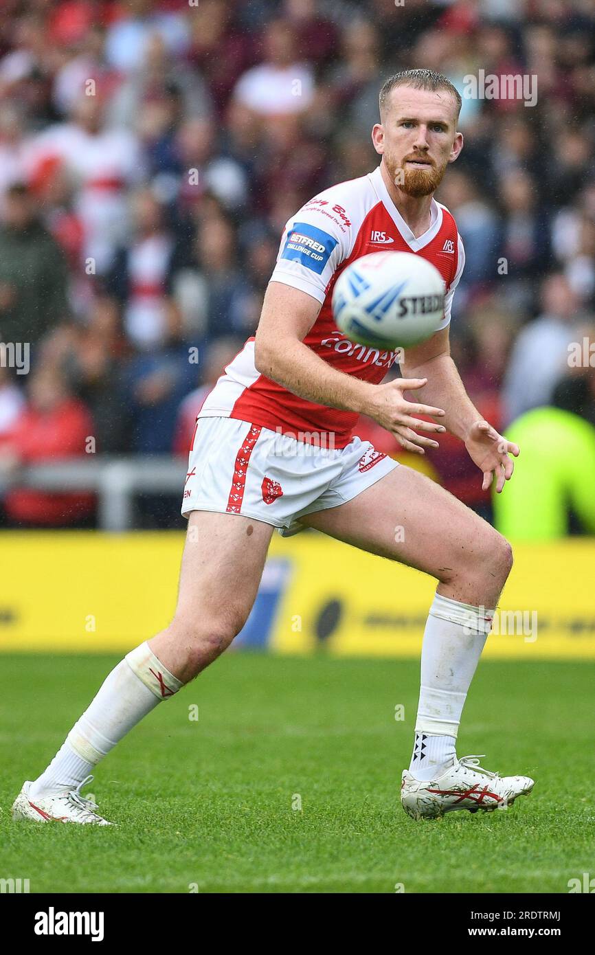 Leeds, UK. 23rd July, 2023. Rowan Milnes (21) of Hull Kingston Rovers ...