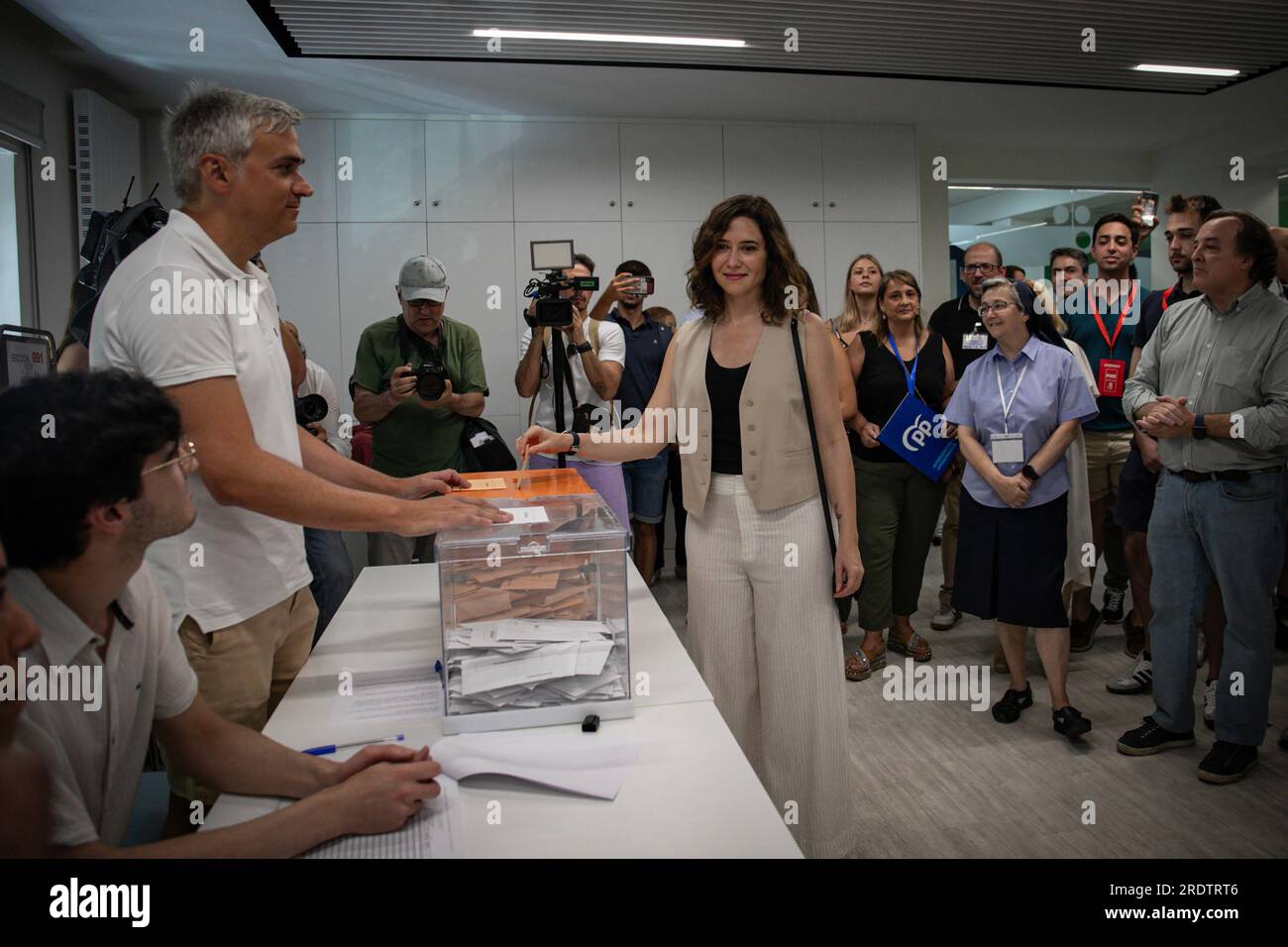 Madrid, Spain. 23rd July, 2023. Isabel Diaz Ayuso, president of the ...
