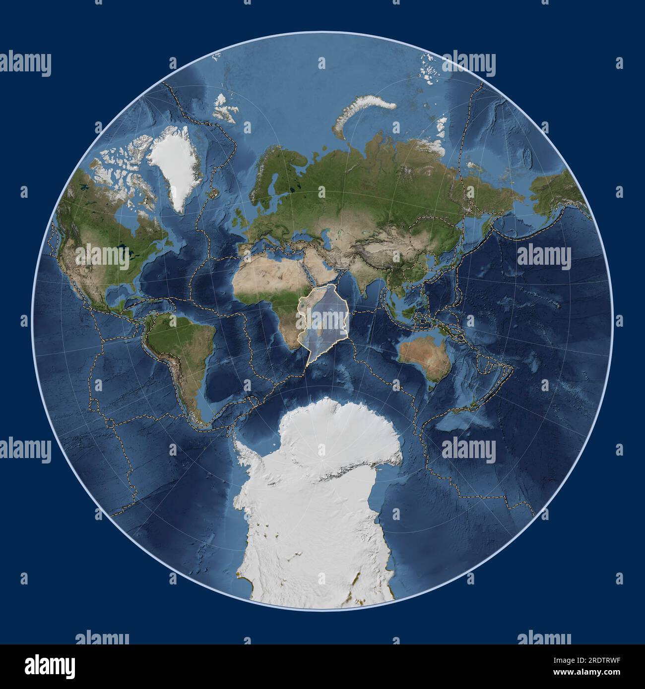 Somalian tectonic plate on the Blue Marble satellite map in the ...