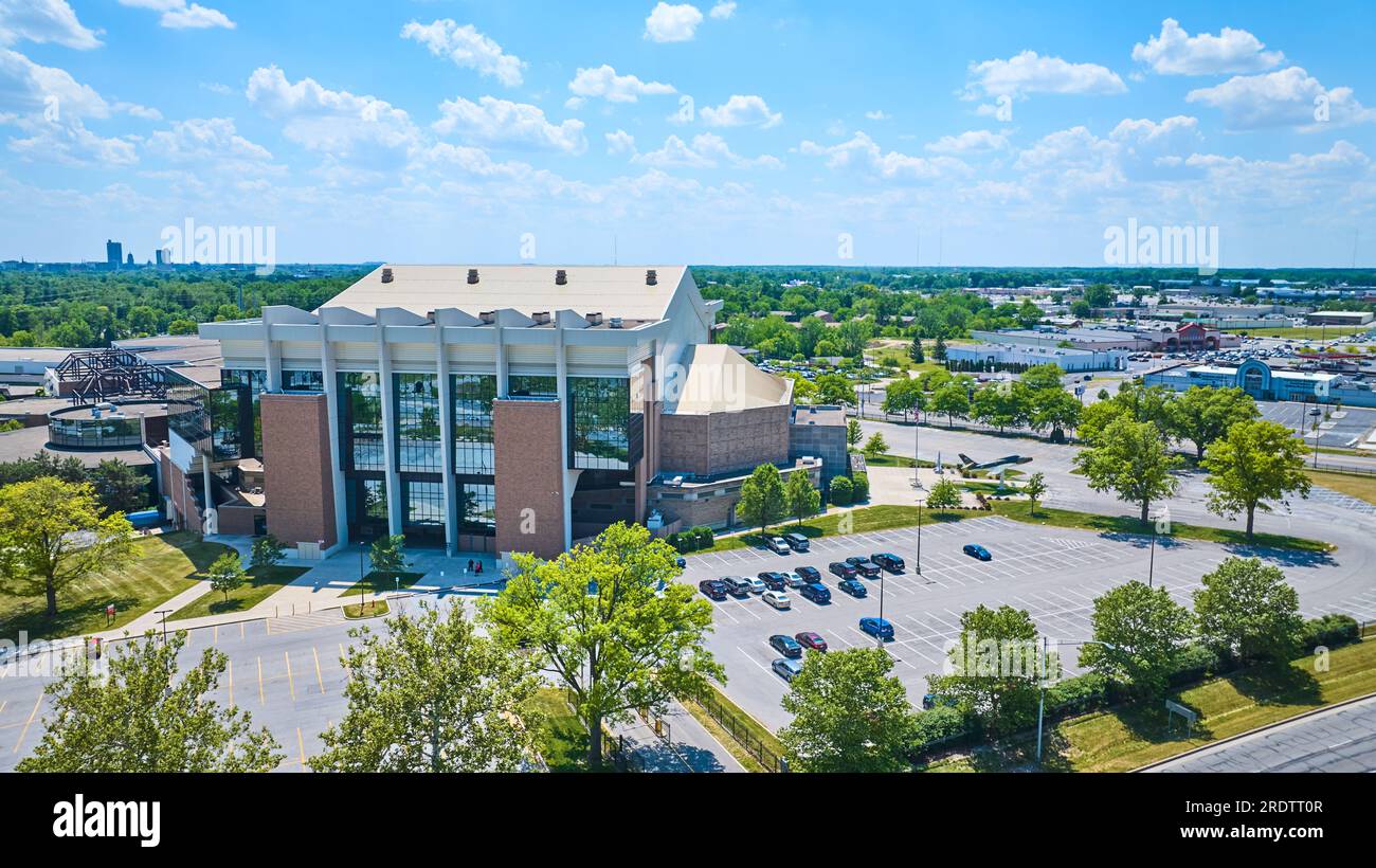 Aerial Allen Country War Memorial Coliseum on bright summer day with ...