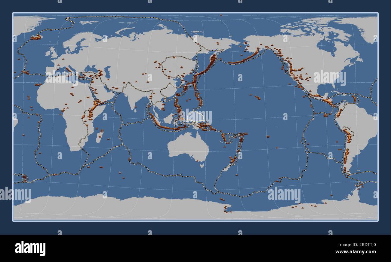 Caroline tectonic plate on the solid contour map in the Patterson ...