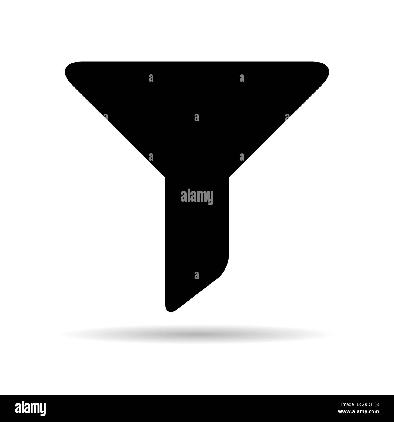 Filter button web shape shadow icon, filtering symbol, funnel sign ...