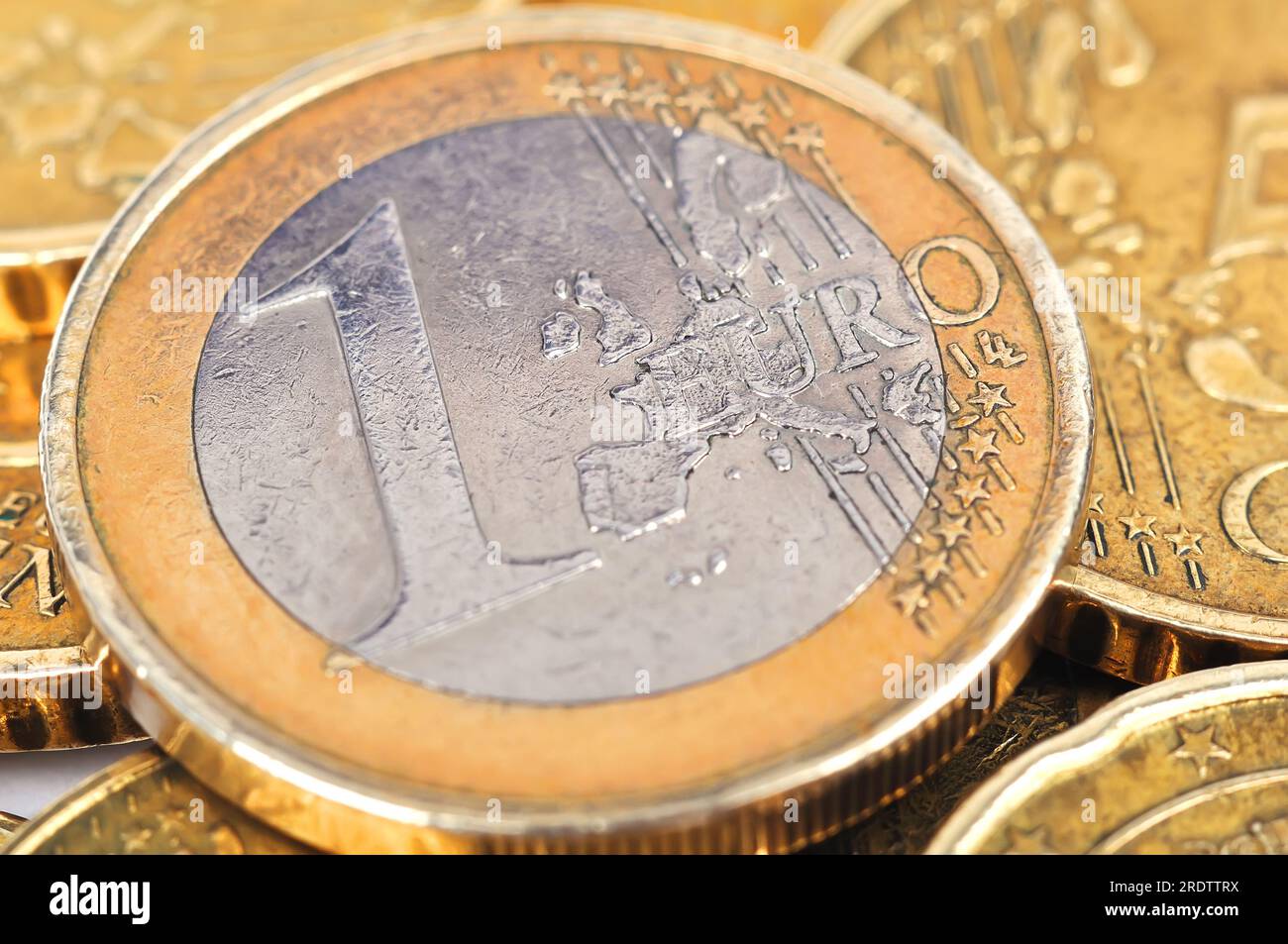 One Euro coin super close up Stock Photo - Alamy