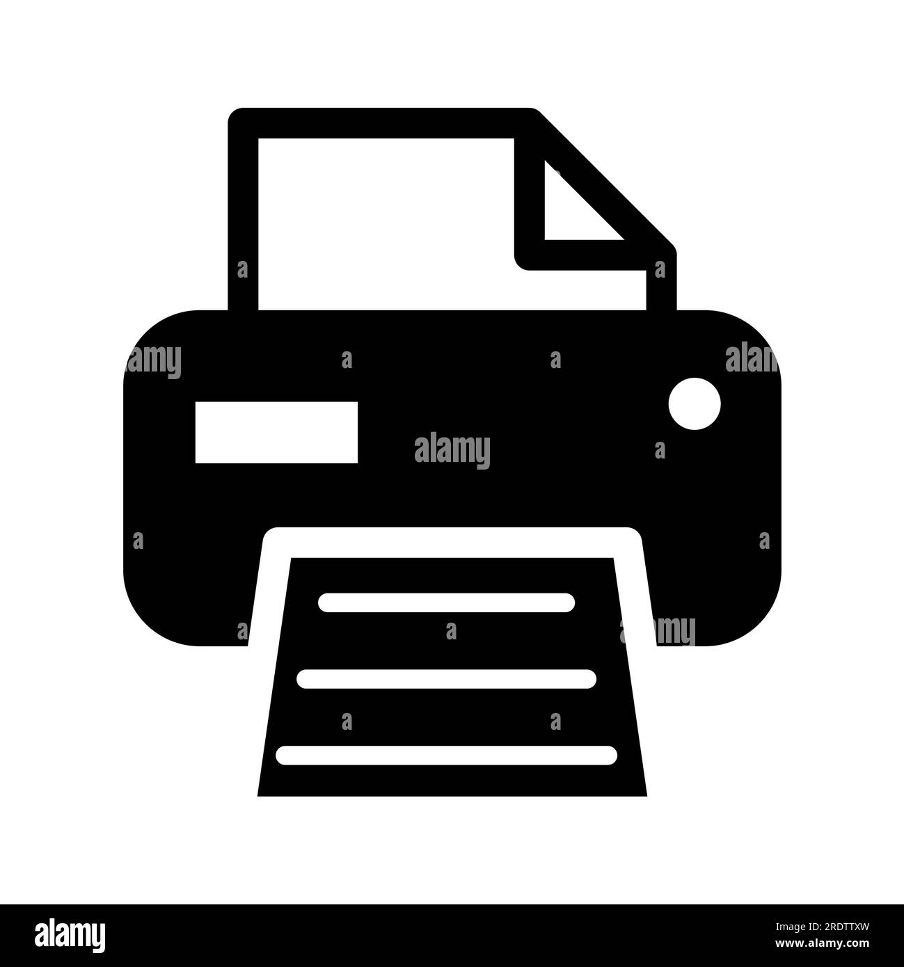 Printer document web icon, printout machine technology flat sign vector ...