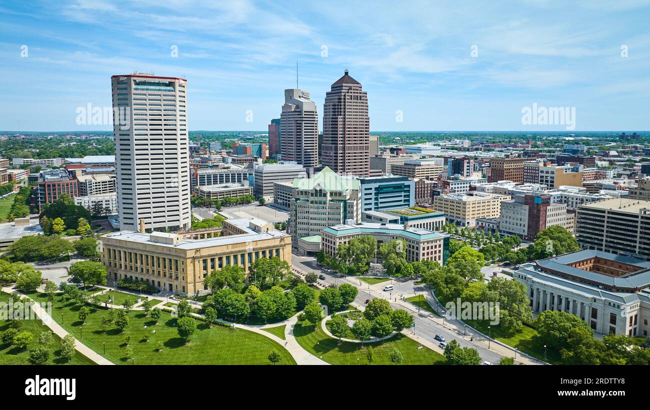 Downtown aerial Columbus Ohio with green park area Stock Photo - Alamy