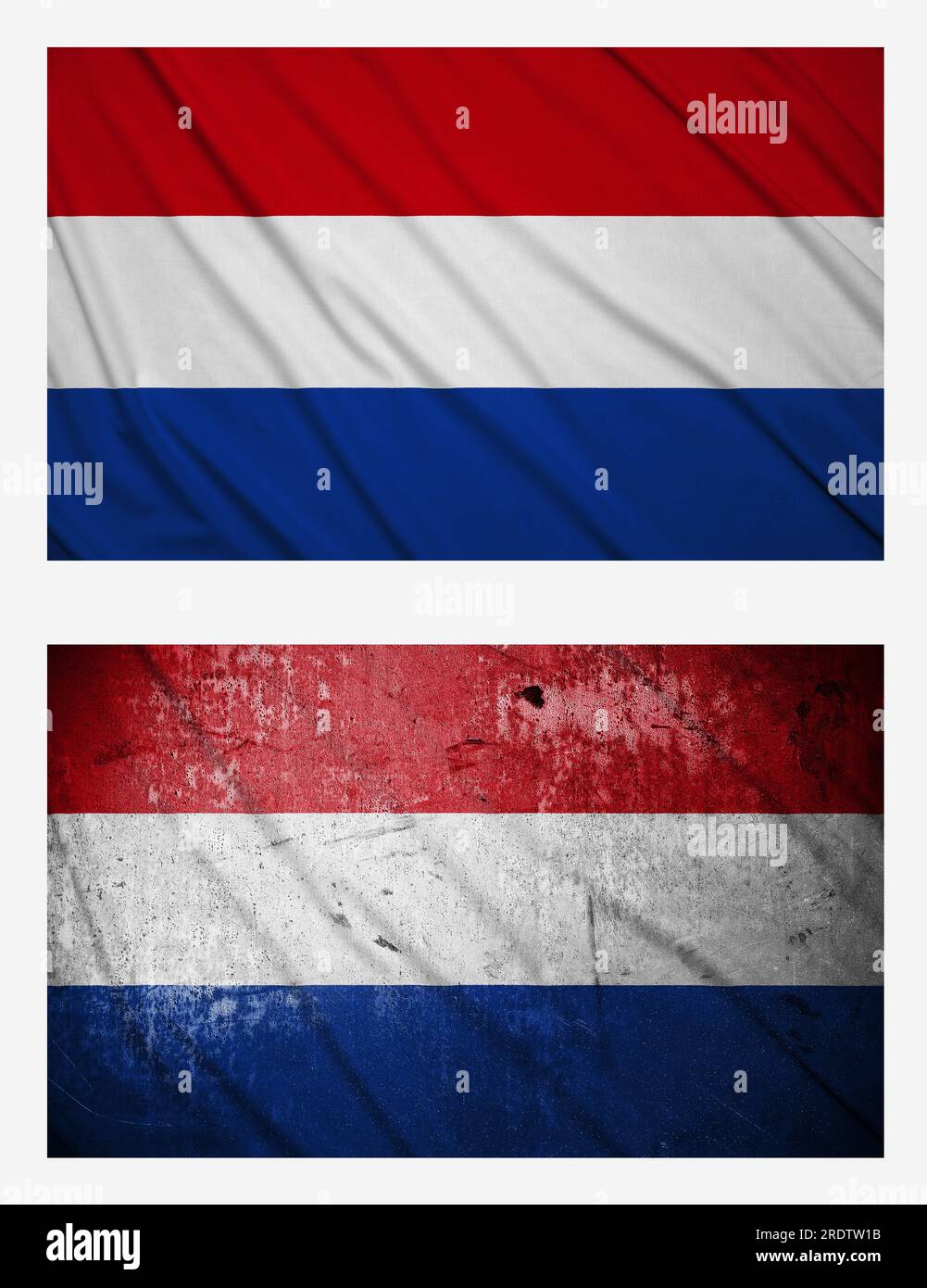 Waving and grunge flags of Netherlands Stock Photo - Alamy