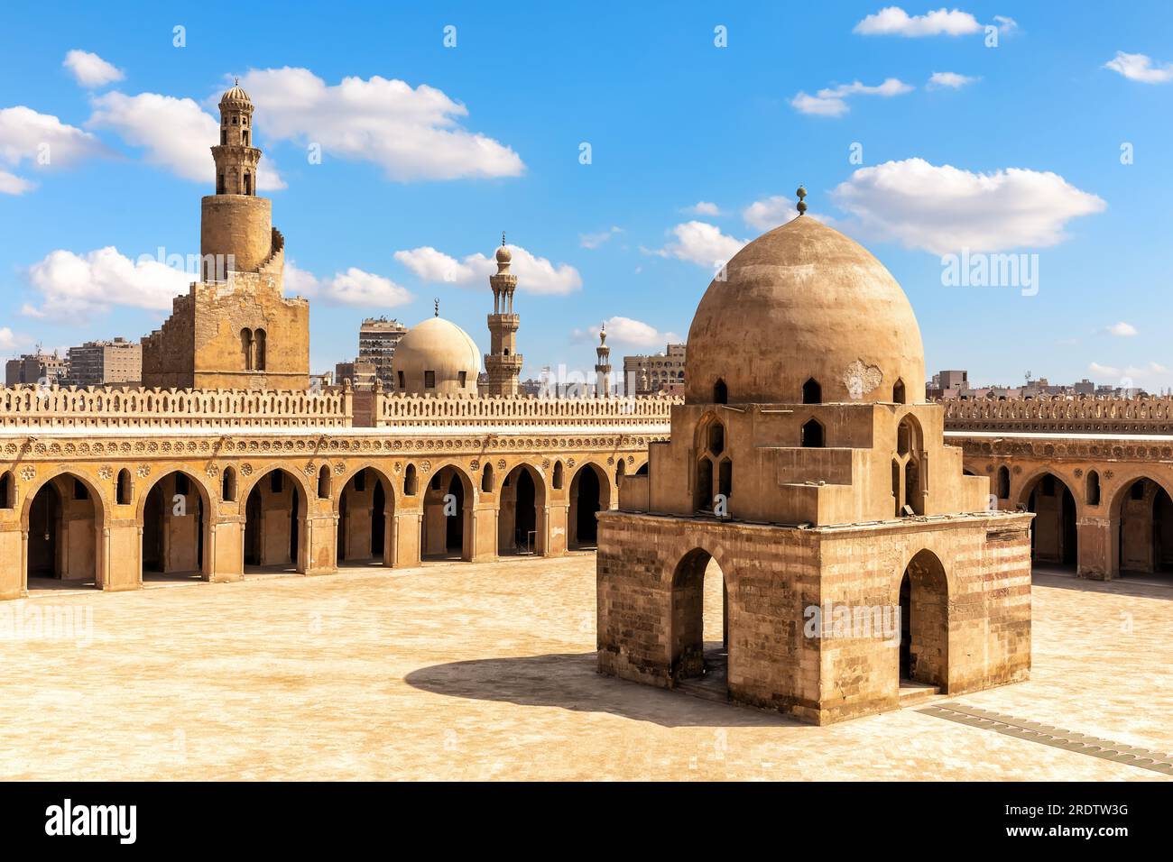 Mosque of Ibn Tulun main view, famous landmark of Cairo, Egypt Stock ...