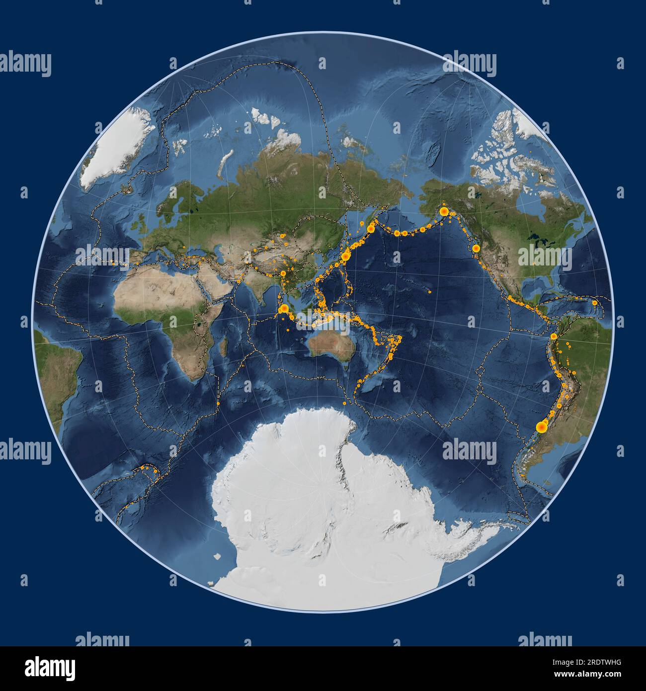 Timor tectonic plate on the Blue Marble satellite map in the Lagrange ...