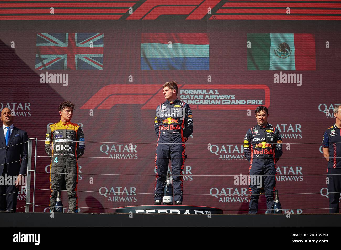 Budapest, Hungary. 23rd July, 2023. Podium of the race Max Verstappen ...