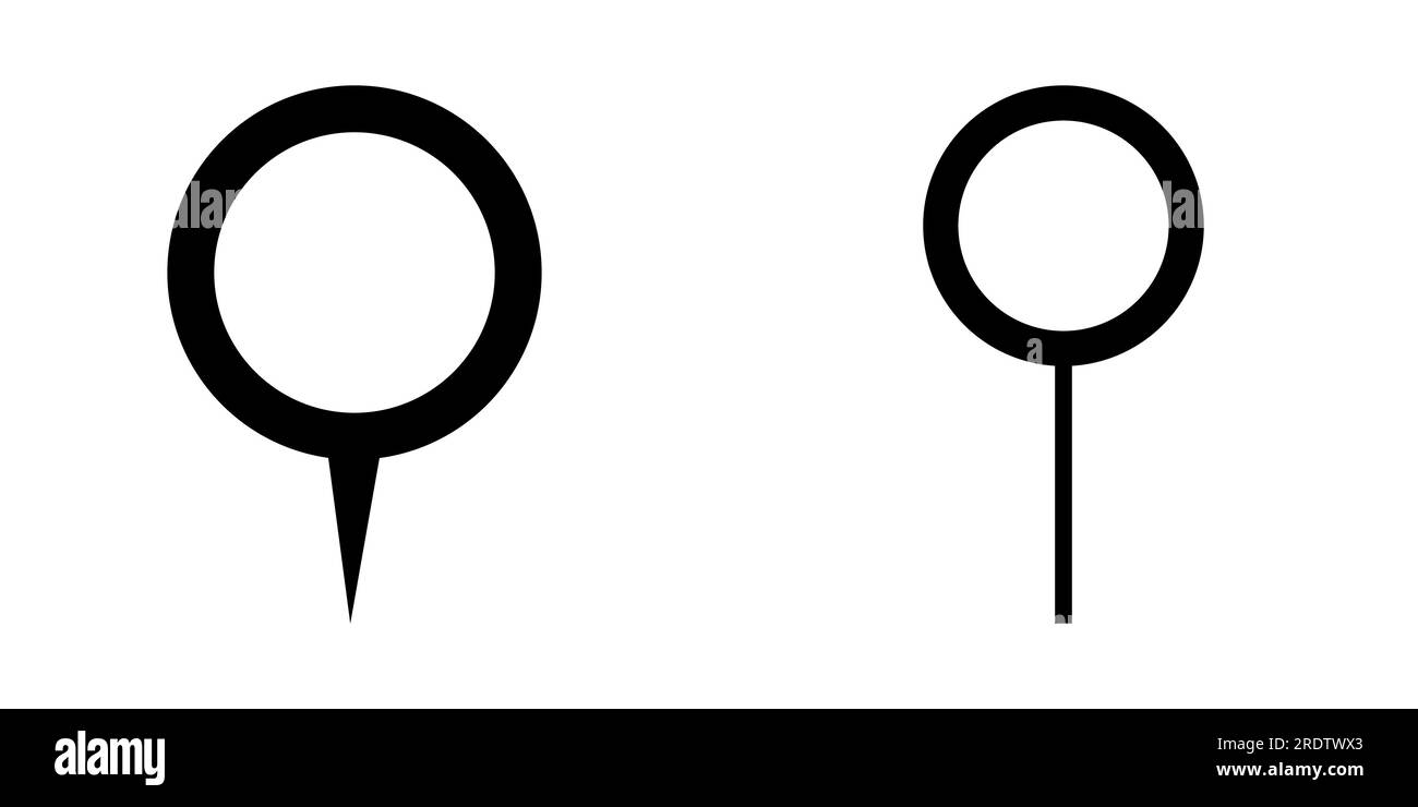 Pin for map sign icon on a isolated white background Stock Vector Image ...