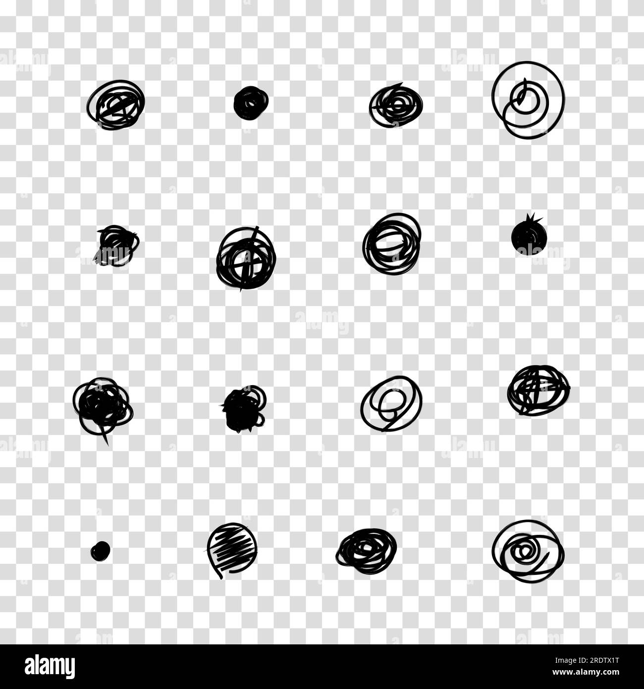 Set of hand drawn doodle circles in a grunge style. Vector illustration ...