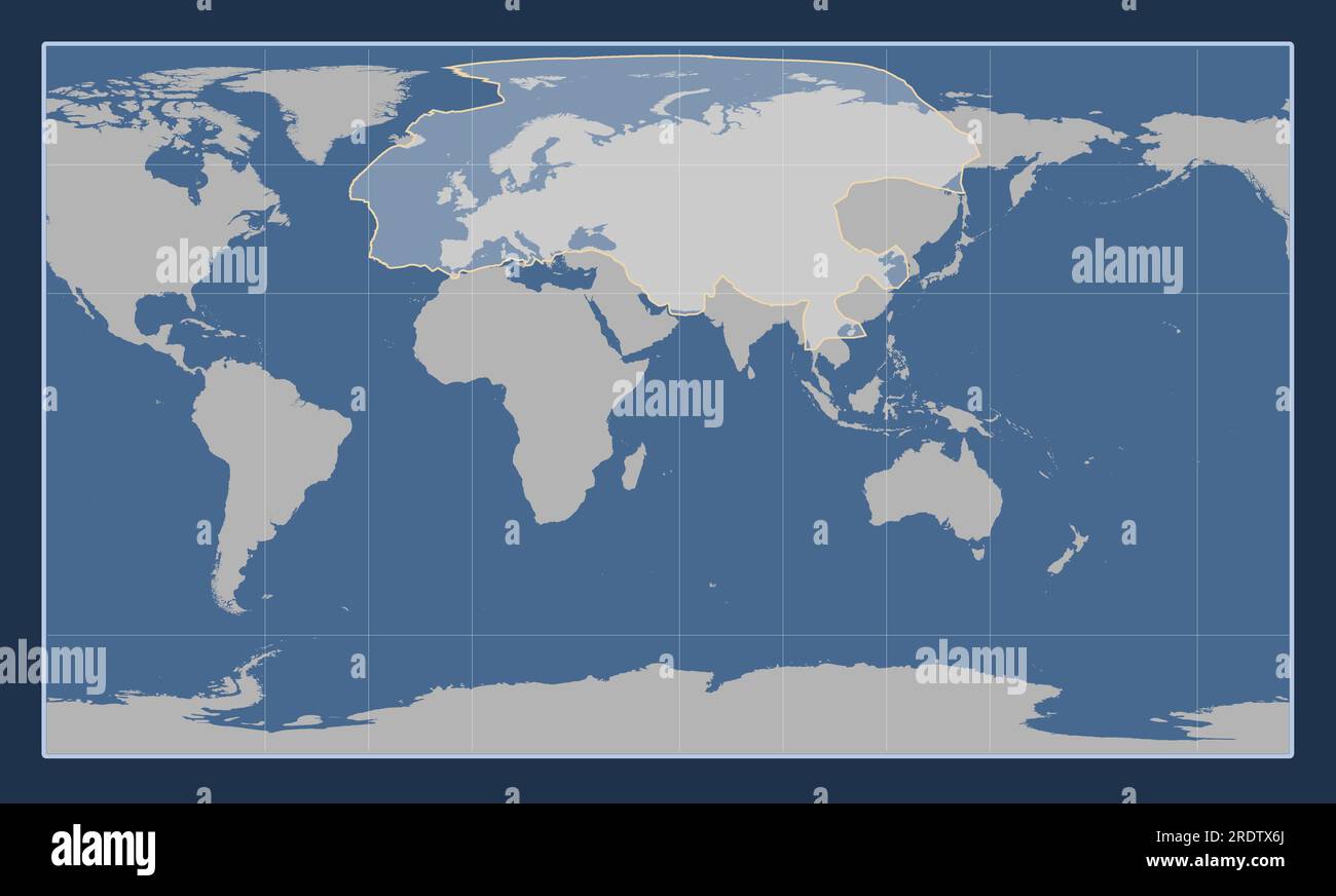 Eurasian tectonic plate on the solid contour map in the Patterson ...