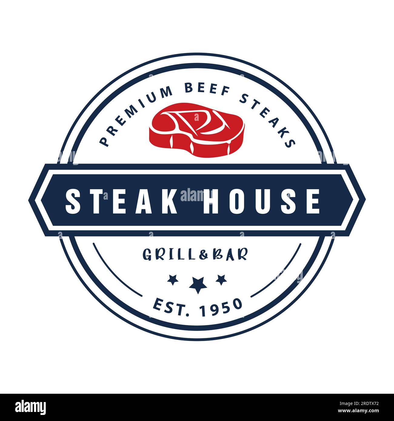 Steak house logo design Stock Vector Images - Alamy
