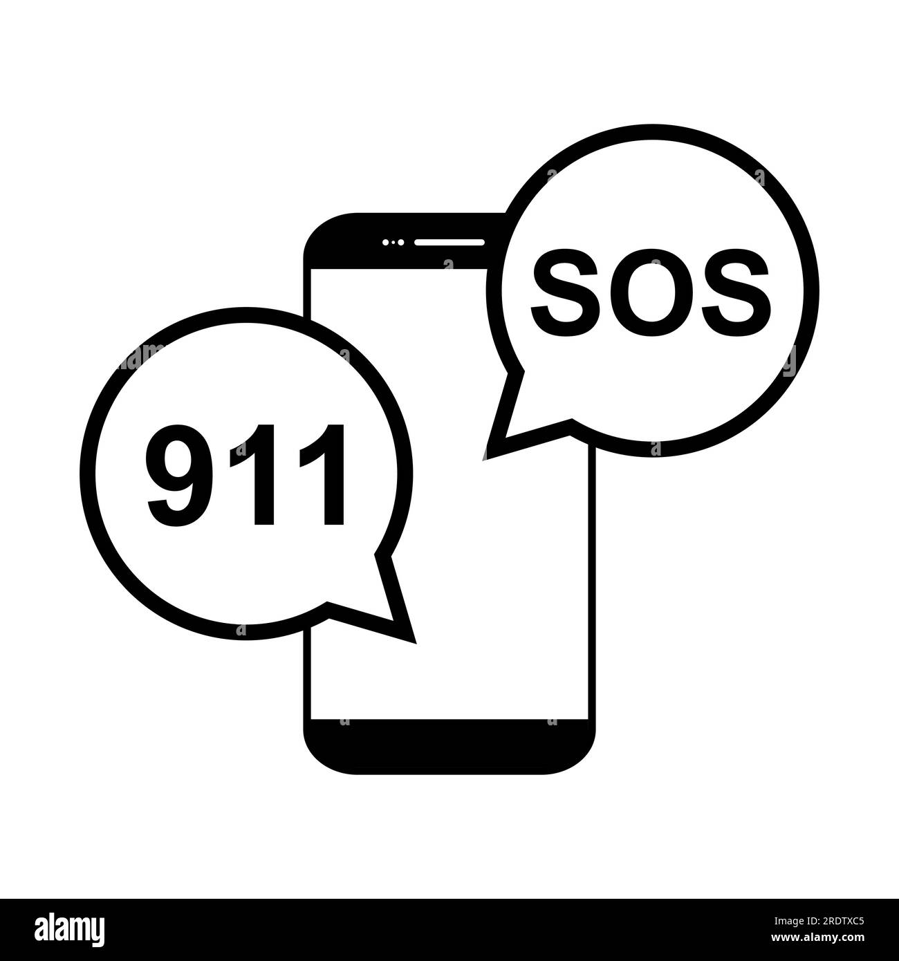 SOS help icon, safety support alert flat design, save vector ...