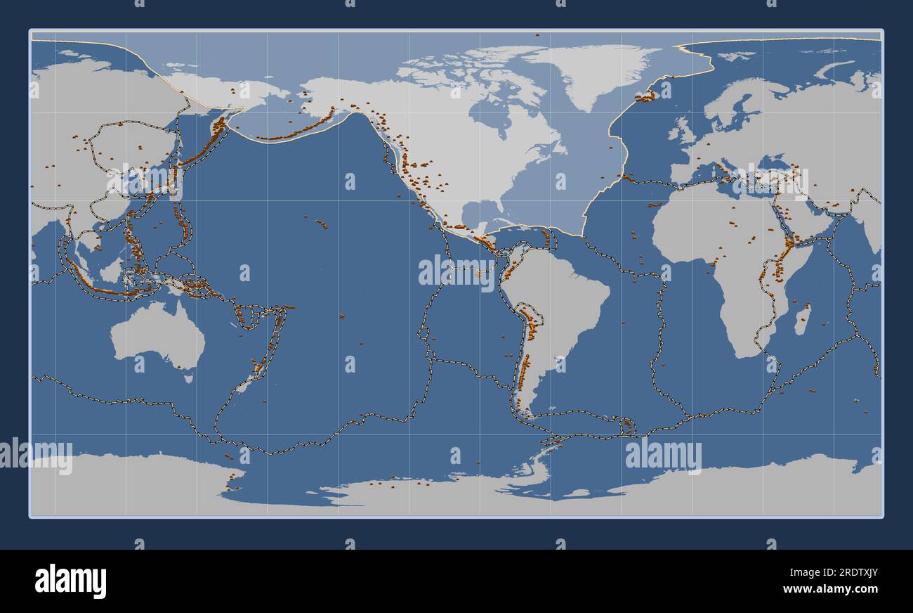 North American tectonic plate on the solid contour map in the Patterson ...
