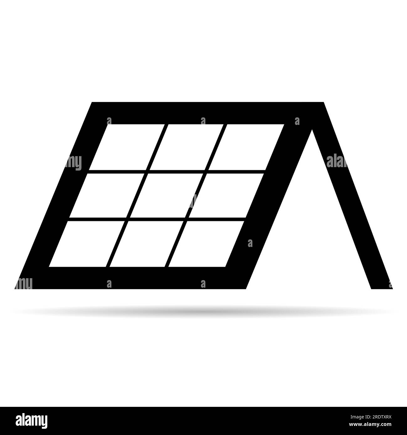 Solar panel shadow icon, green power technology, ecology alternative ...
