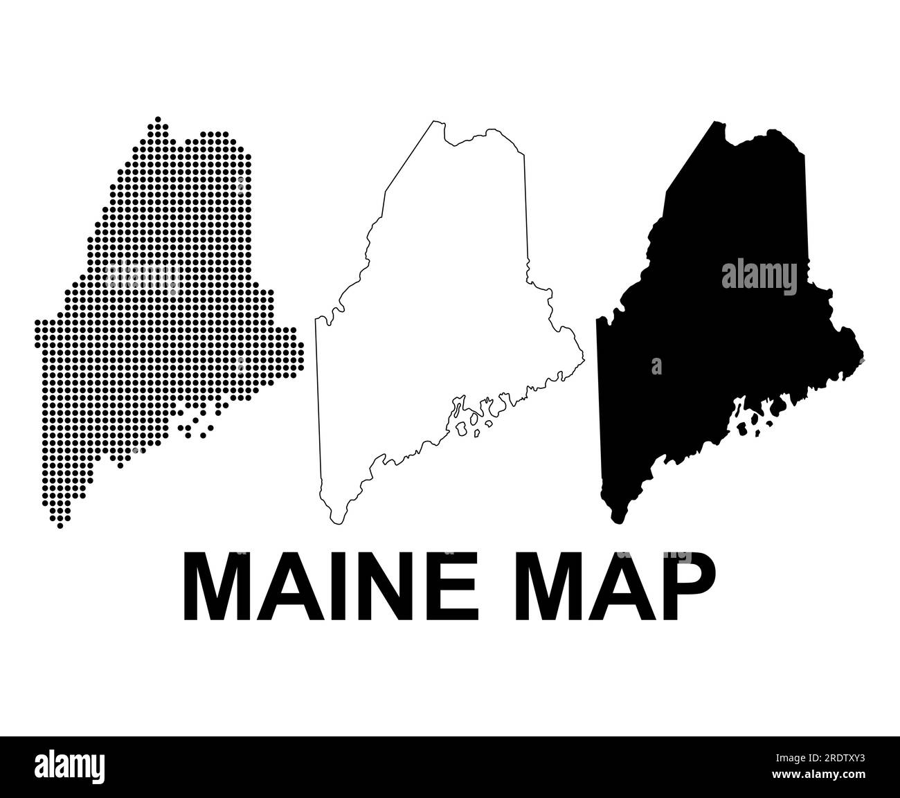 Portland vector outline map Black and White Stock Photos & Images - Alamy