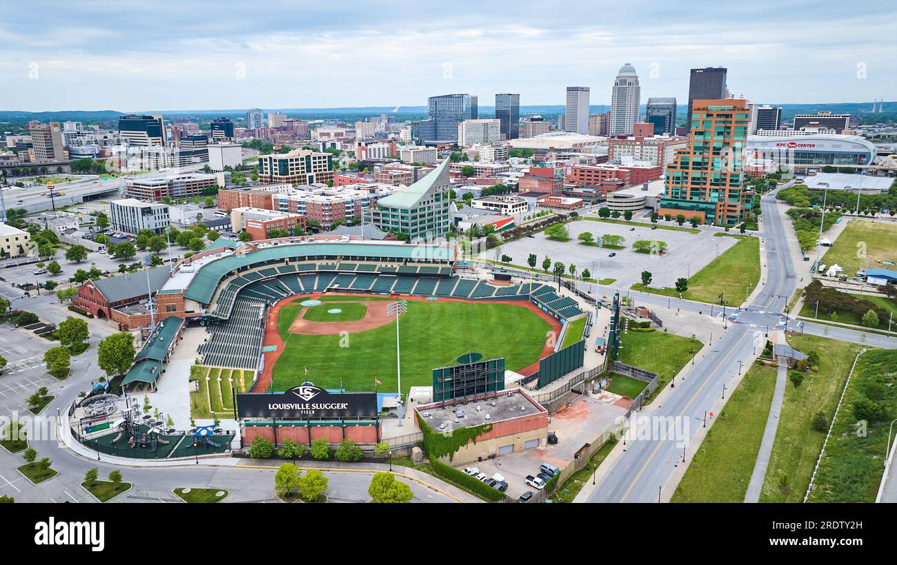 Louisville Slugger Field baseball stadium KY downtown skyscraper ...