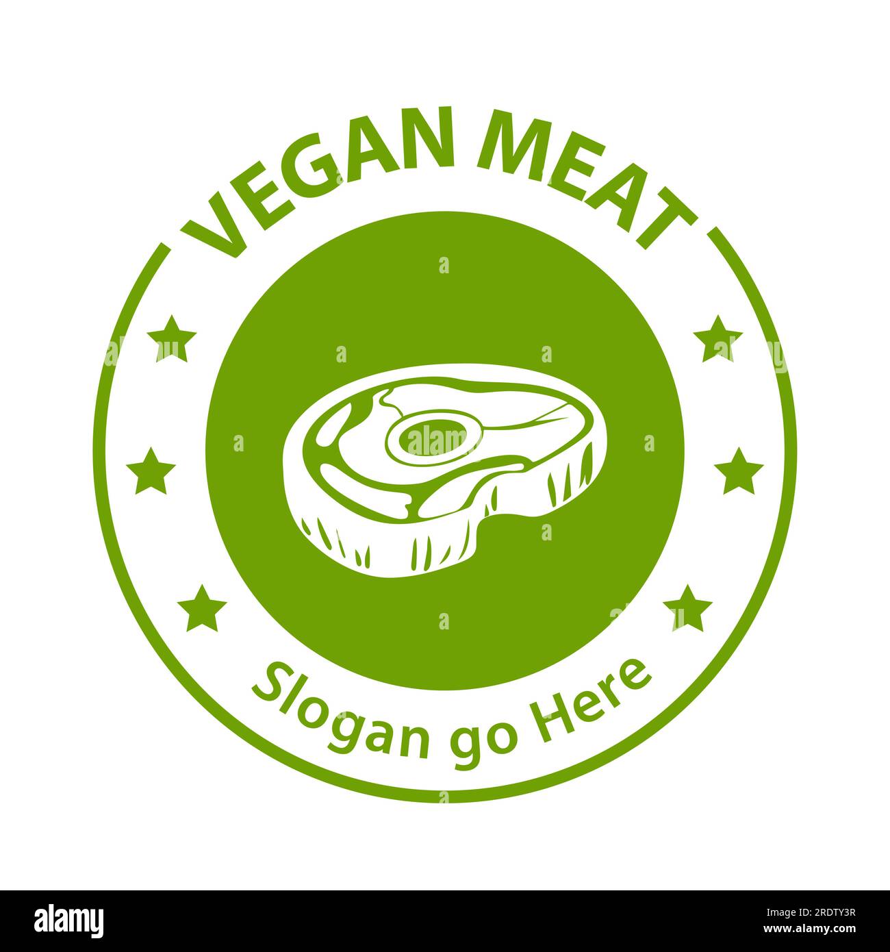 Vegetarian meat Premium logo. Plant based meat logo. Vegan steak with ...