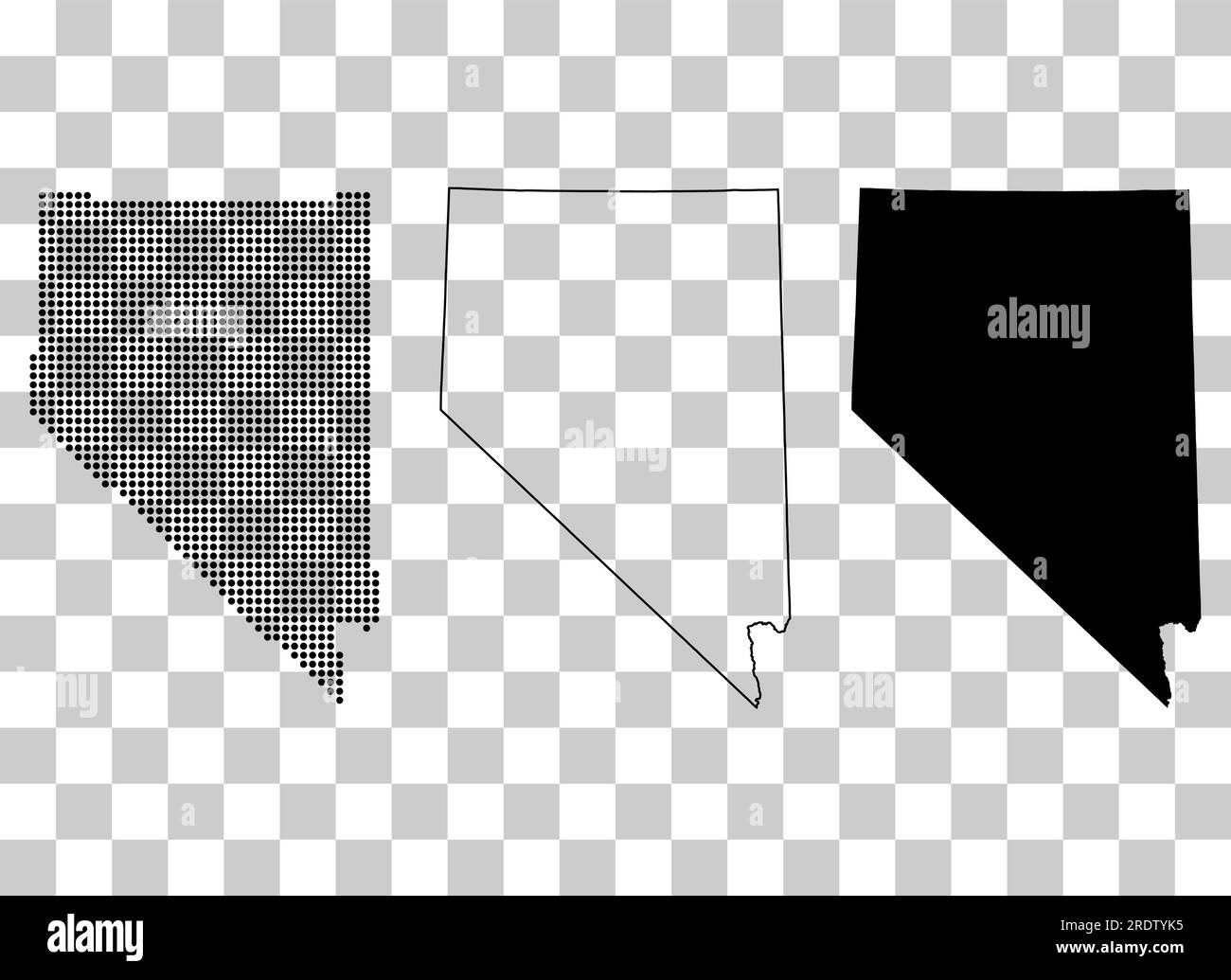 Set of Nevada map shape, united states of america. Flat concept icon ...