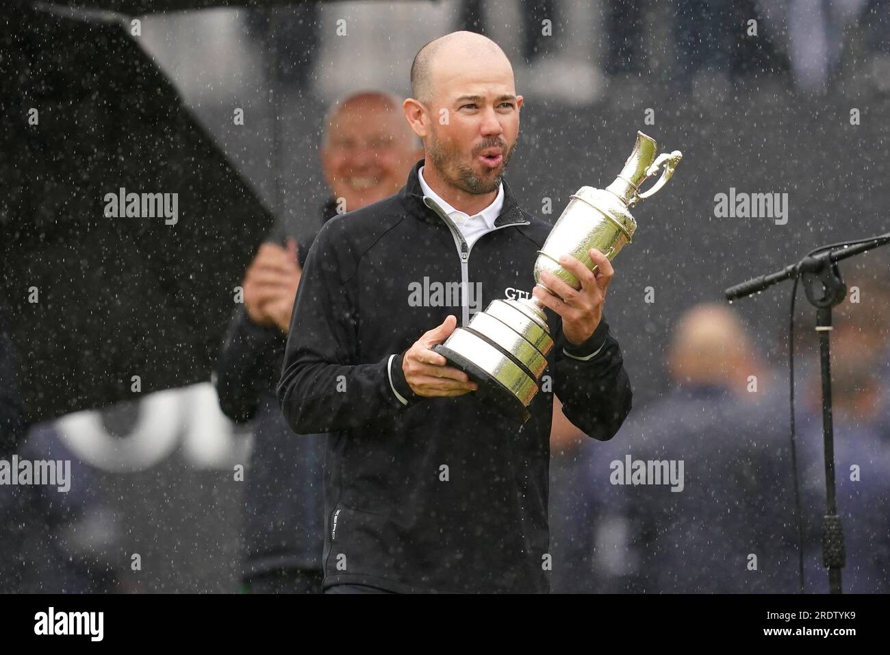 USA's Brian Harman celebrates with the Claret Jug after winning The ...