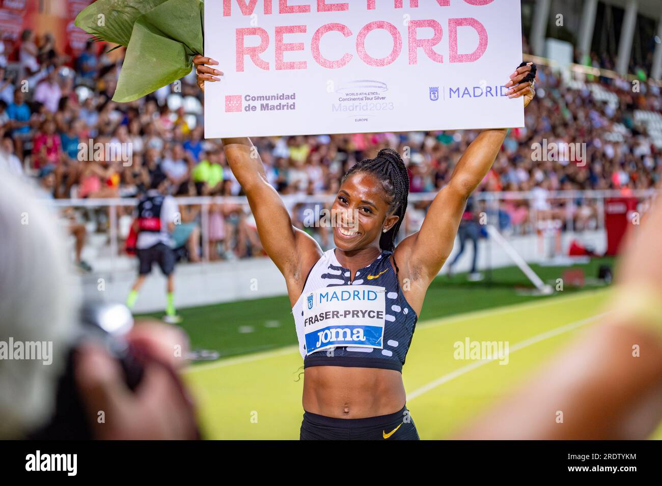 Madrid, Madrid, Spain. 22nd July, 2023. Shelly-Ann FRASER-PRYCE after ...