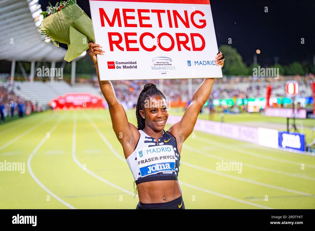 Madrid, Madrid, Spain. 22nd July, 2023. Shelly-Ann FRASER-PRYCE after ...