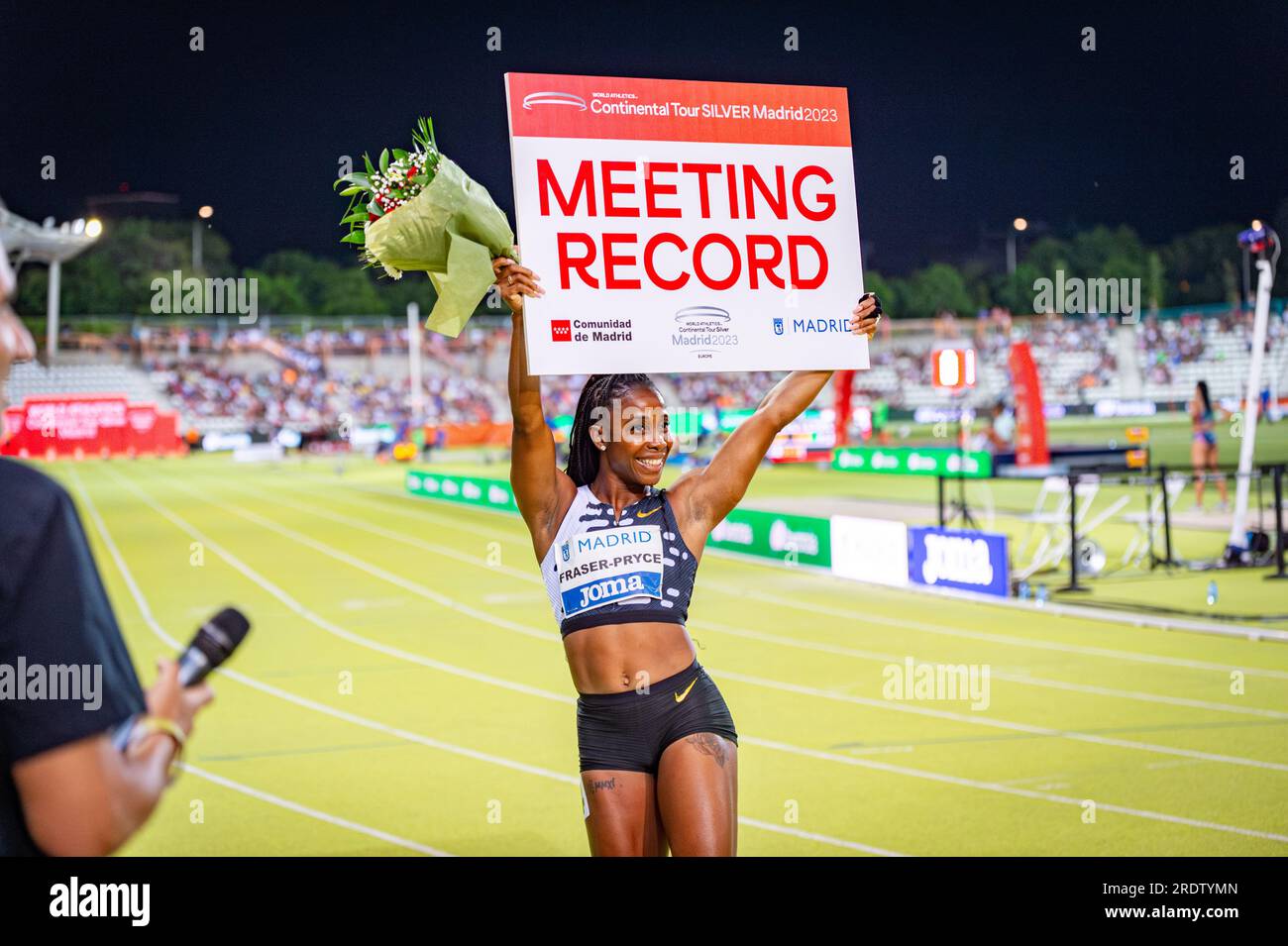 Madrid, Madrid, Spain. 22nd July, 2023. Shelly-Ann FRASER-PRYCE after ...