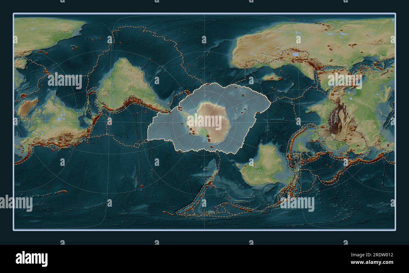 Antarctica tectonic plate on the Wiki style elevation map in the ...