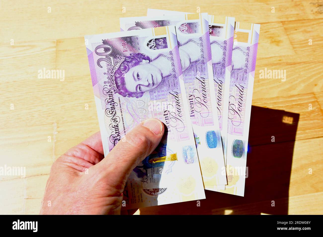 Four British Polymer Twenty Pound Notes Stock Photo - Alamy