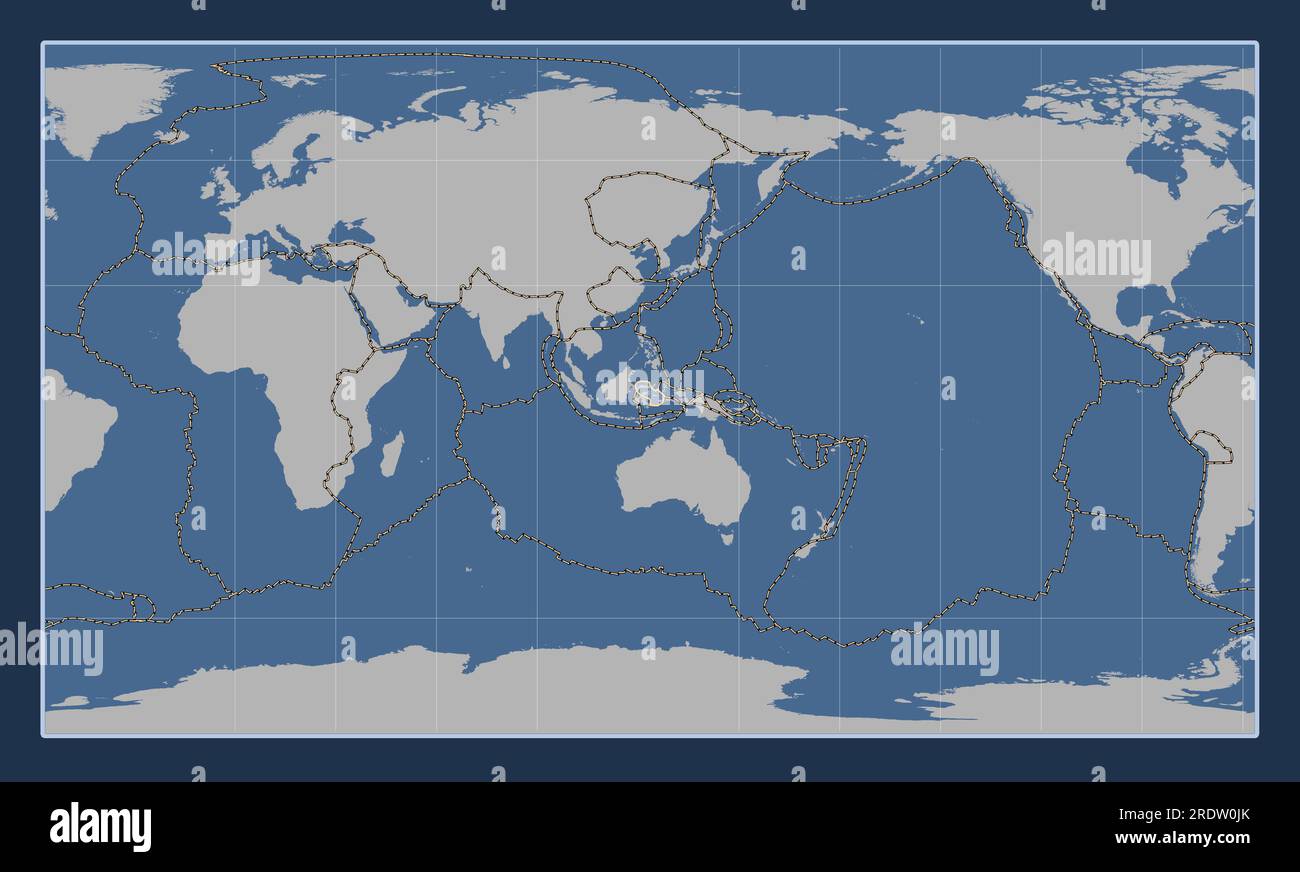 Shape of the Molucca Sea tectonic plate on the solid contour map in the ...