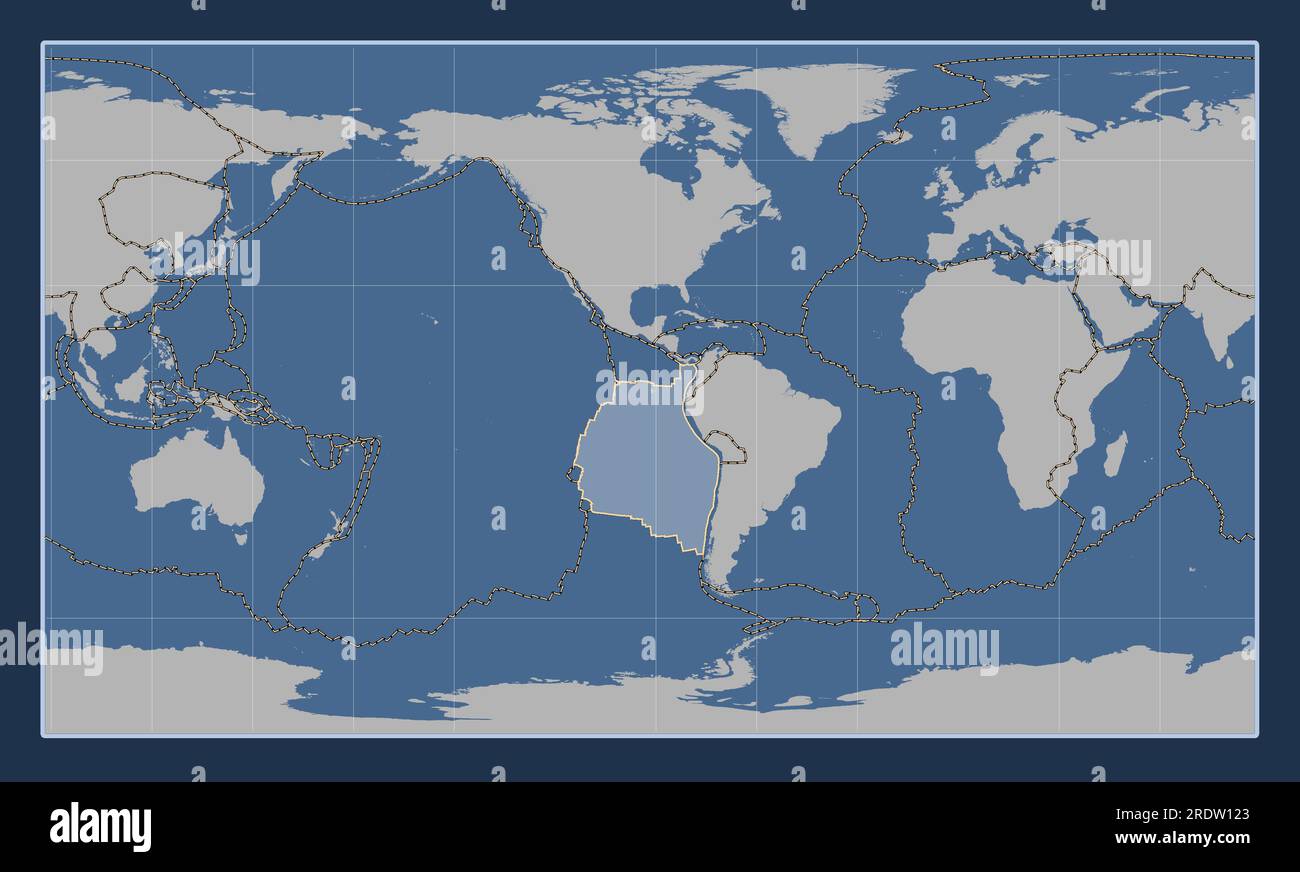 Nazca tectonic plate on the solid contour map in the Patterson ...
