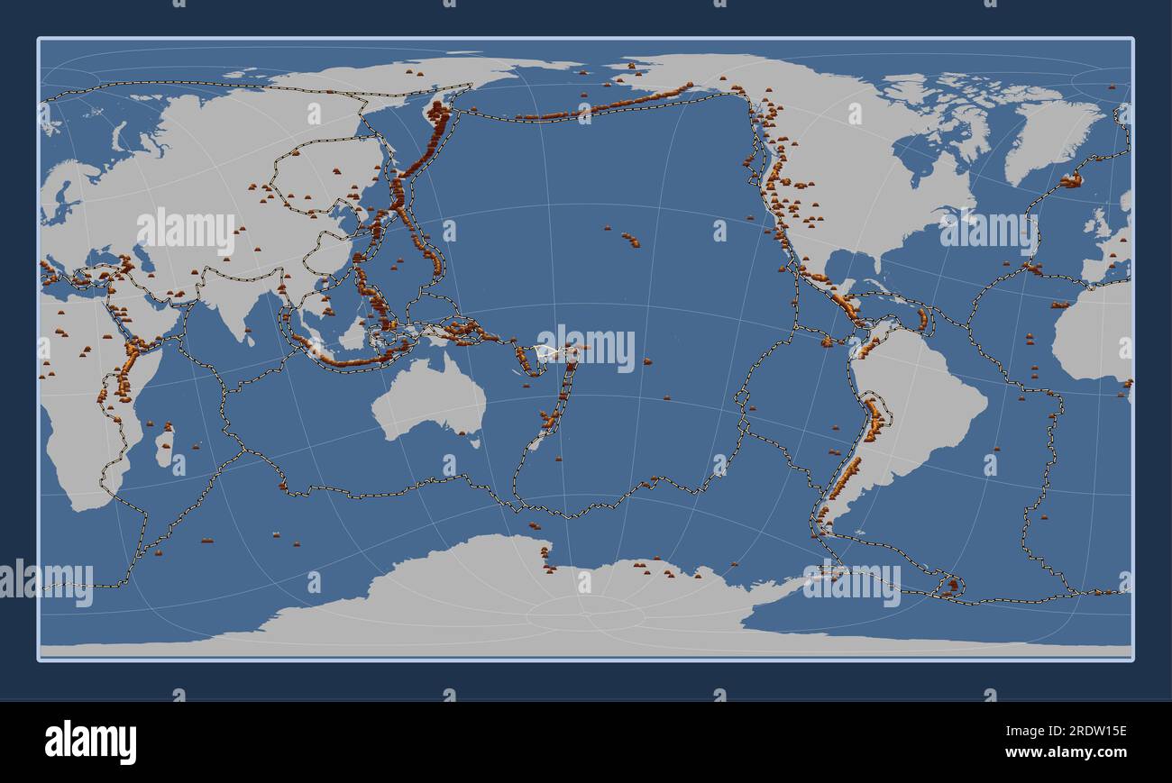 Balmoral Reef Tectonic Plate On The Solid Contour Map In The Patterson Cylindrical Oblique