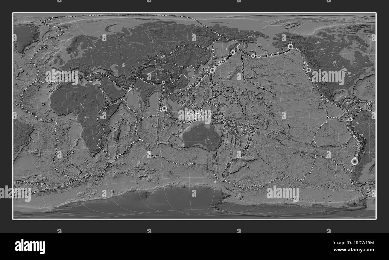 Banda Sea tectonic plate on the bilevel elevation map in the Patterson ...