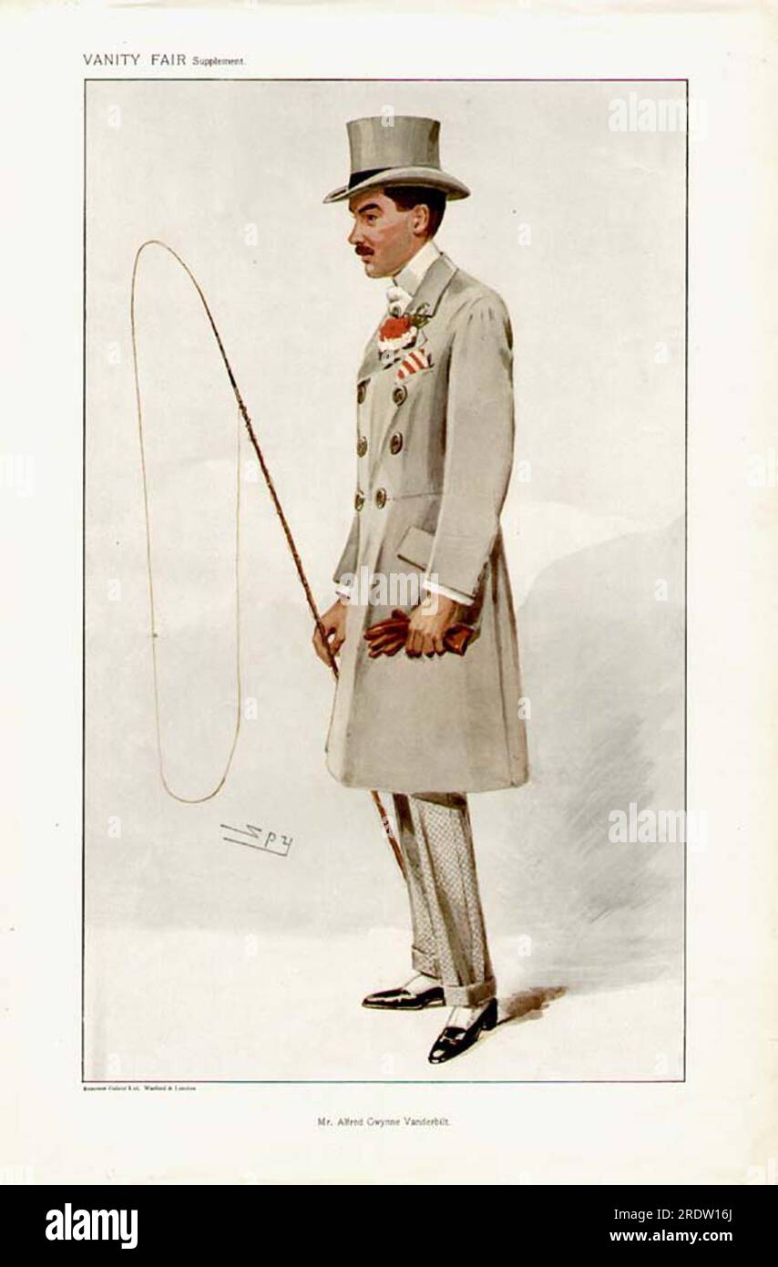 Mr Alfred Gwynne Vanderbilt 1907 by Leslie Ward Stock Photo - Alamy
