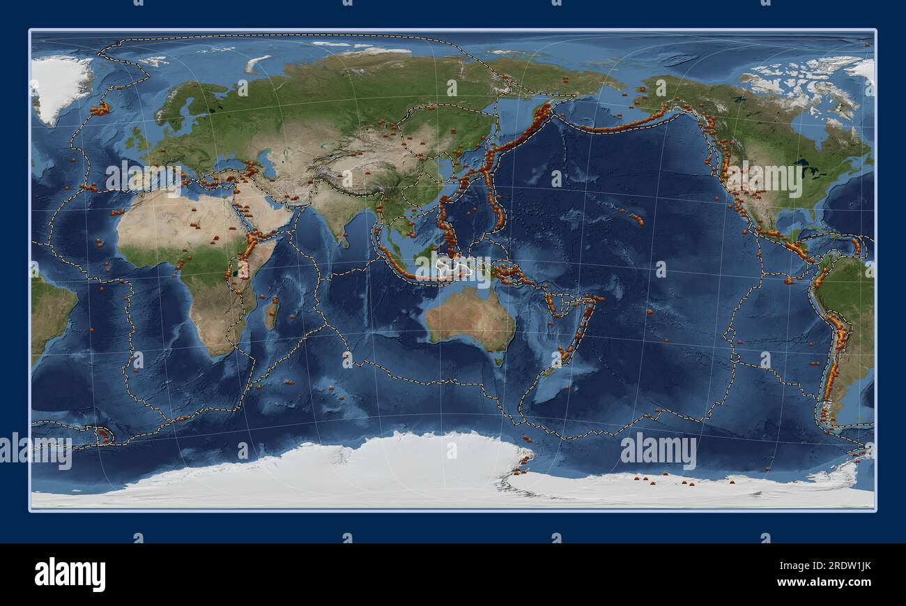 Banda Sea tectonic plate on the Blue Marble satellite map in the ...