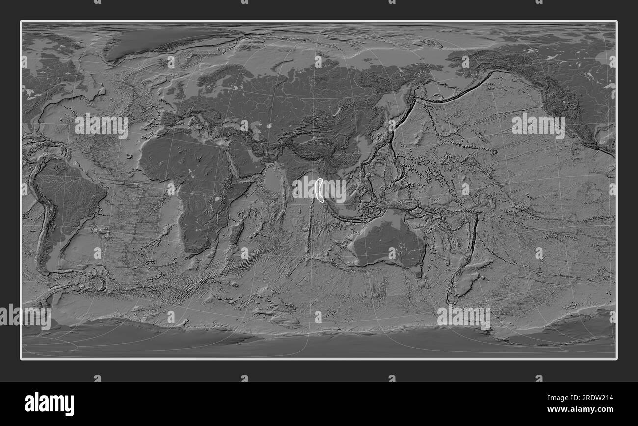 Burma tectonic plate on the bilevel elevation map in the Patterson ...