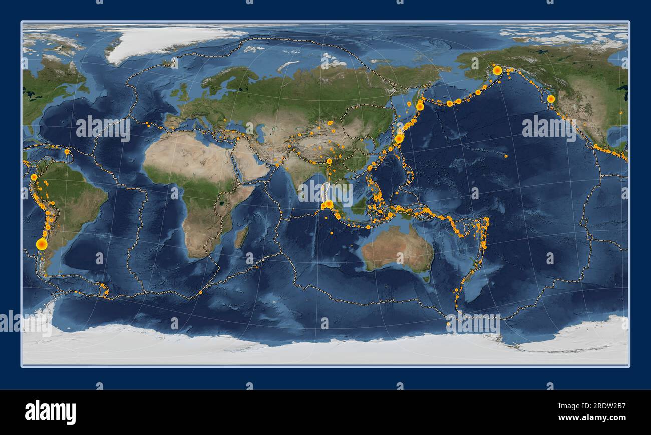 Burma tectonic plate on the Blue Marble satellite map in the Patterson ...