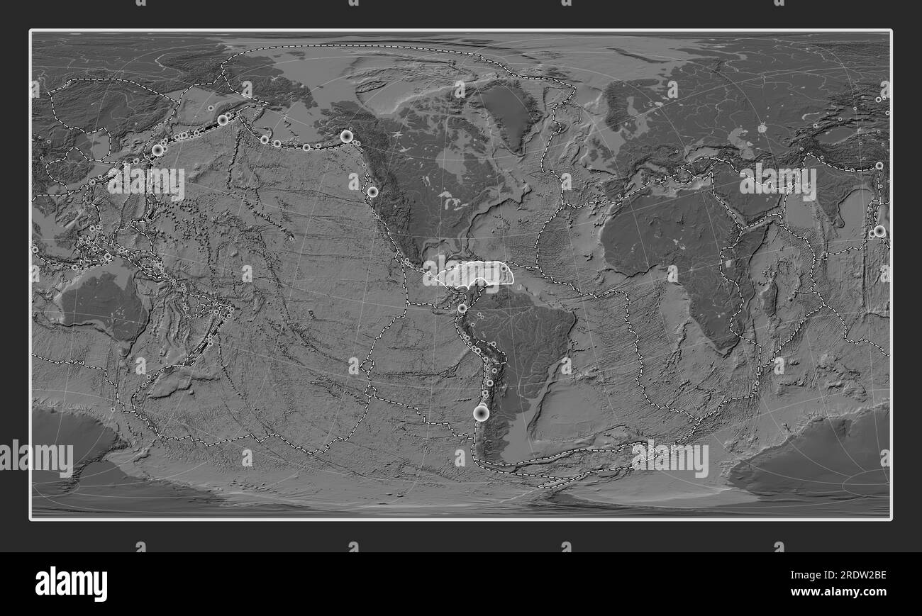 Caribbean tectonic plate on the bilevel elevation map in the Patterson ...