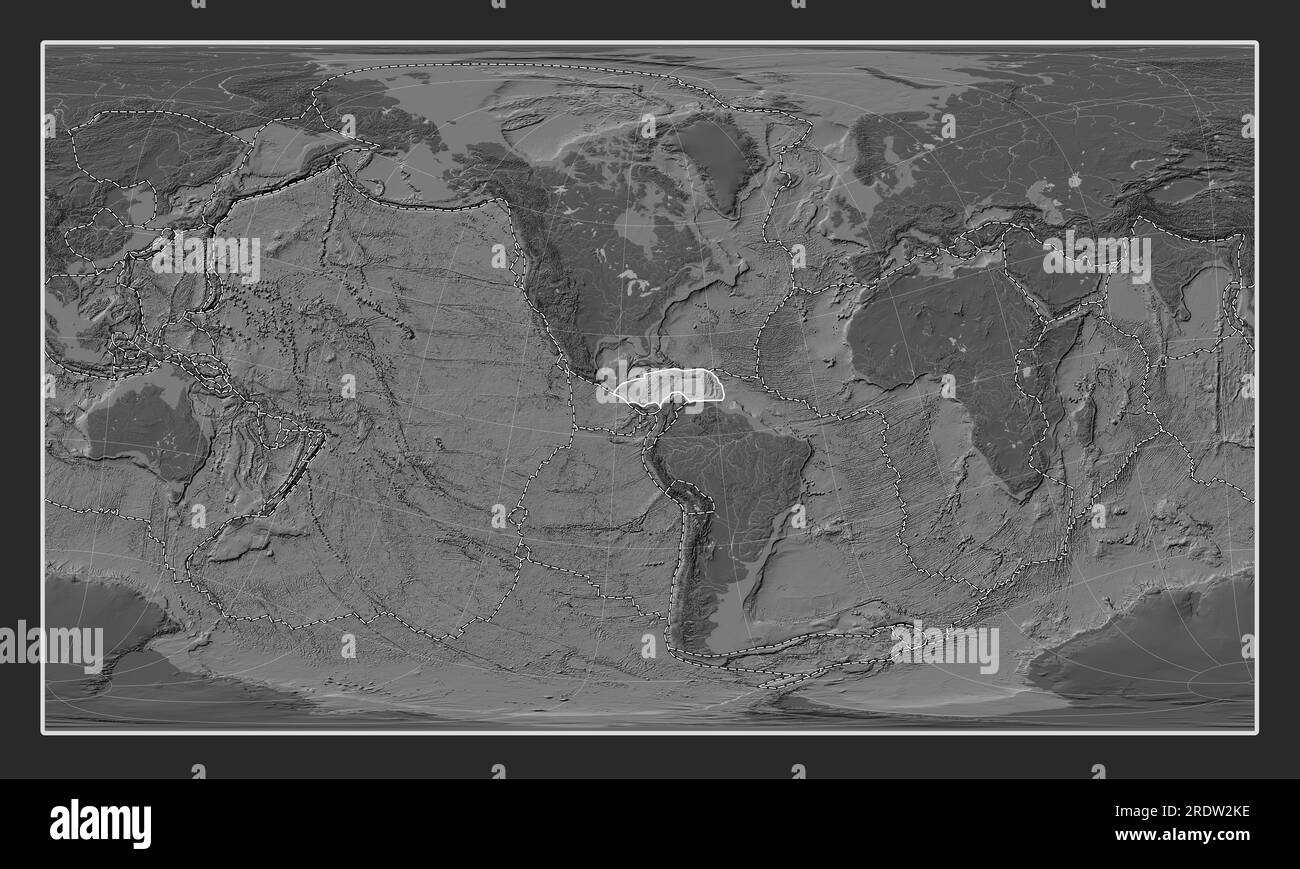 Caribbean tectonic plate on the bilevel elevation map in the Patterson ...