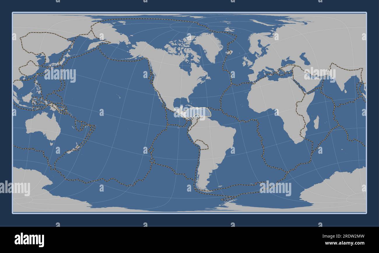 Caribbean tectonic plate on the solid contour map in the Patterson ...