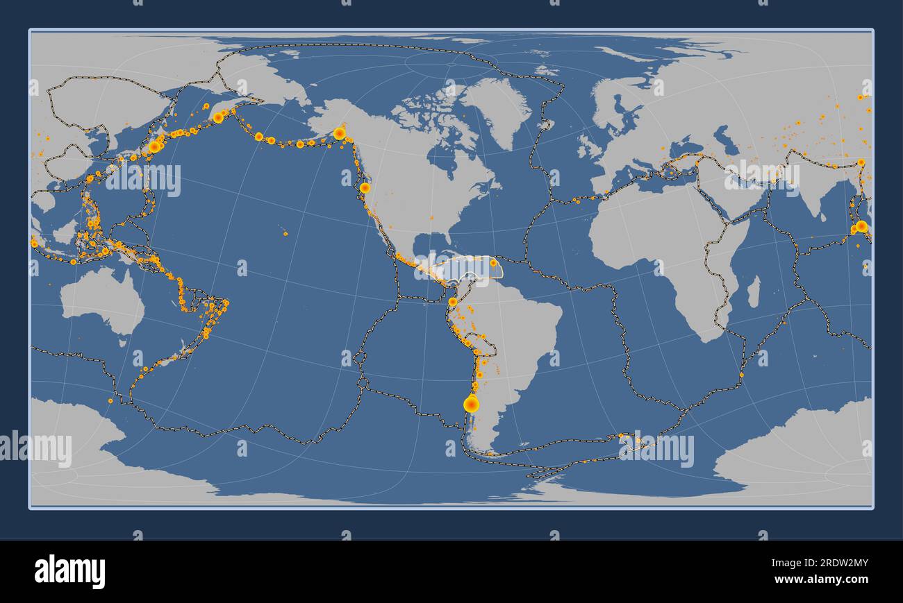 Caribbean tectonic plate on the solid contour map in the Patterson ...