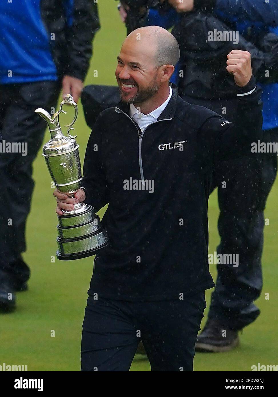 USA's Brian Harman celebrates with the Claret Jug after winning The ...