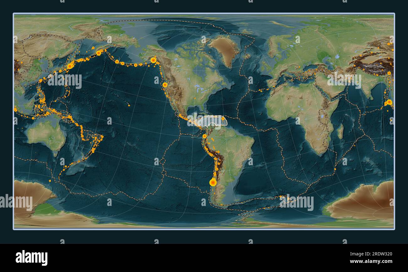 Caribbean tectonic plate on the Wiki style elevation map in the ...