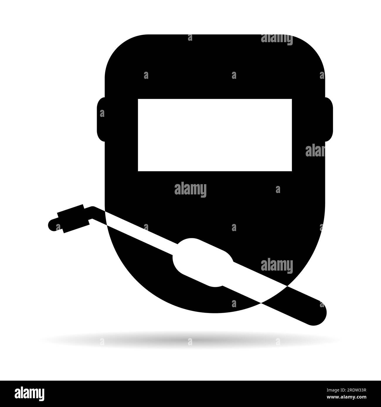 Welding technology icon shadow, metal tool equipment symbol, safe weld ...