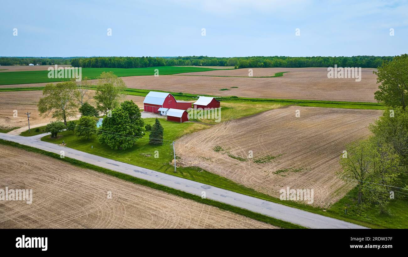 Aerial indiana farm hi-res stock photography and images - Alamy
