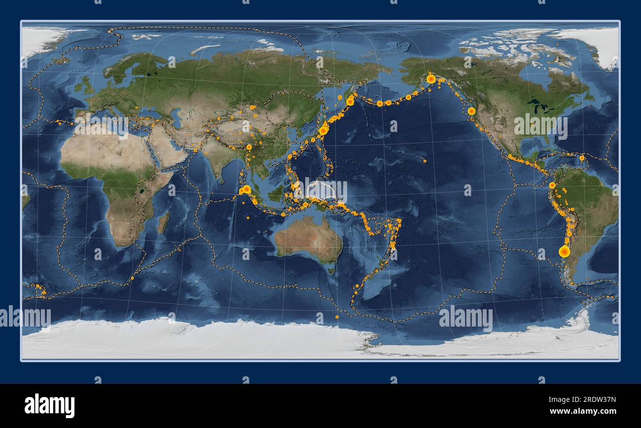 Caroline tectonic plate on the Blue Marble satellite map in the ...