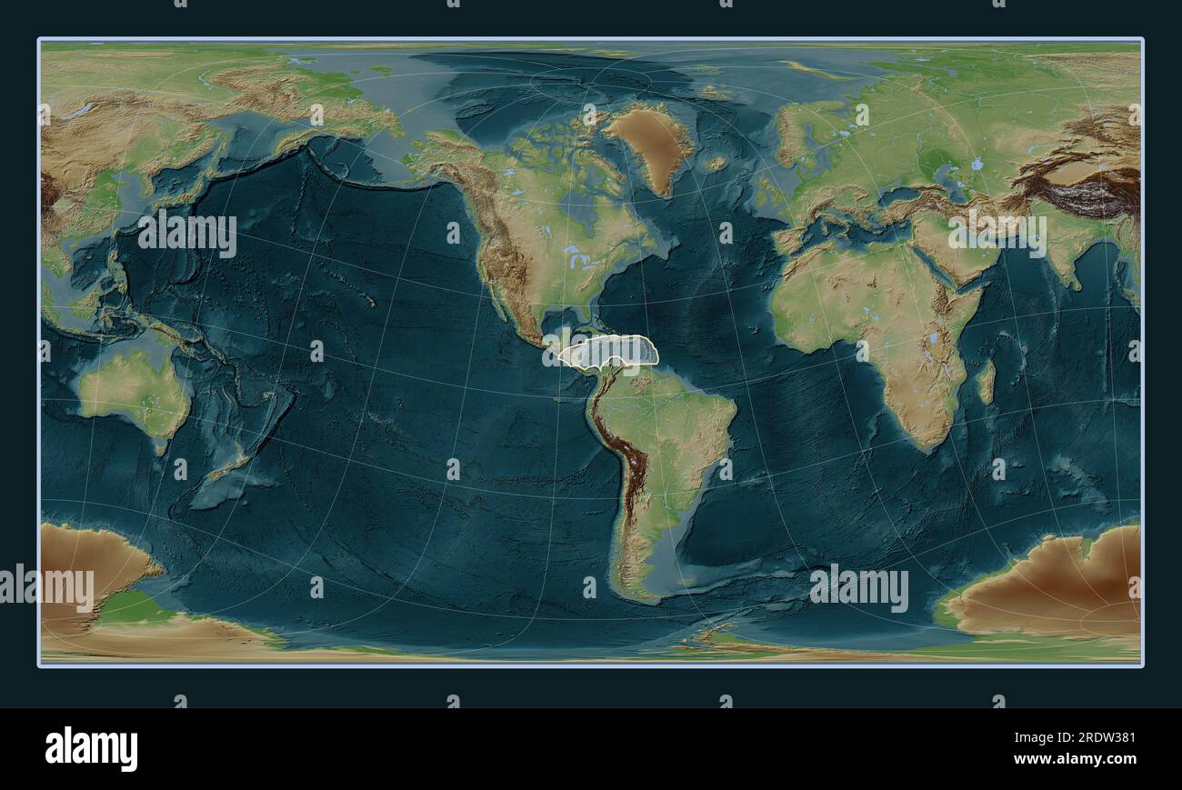 Caribbean tectonic plate on the Wiki style elevation map in the ...