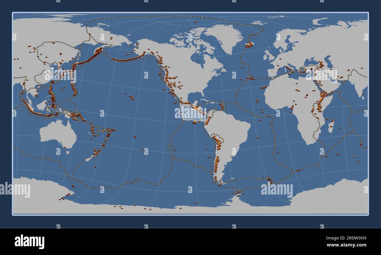 Cocos tectonic plate on the solid contour map in the Patterson ...