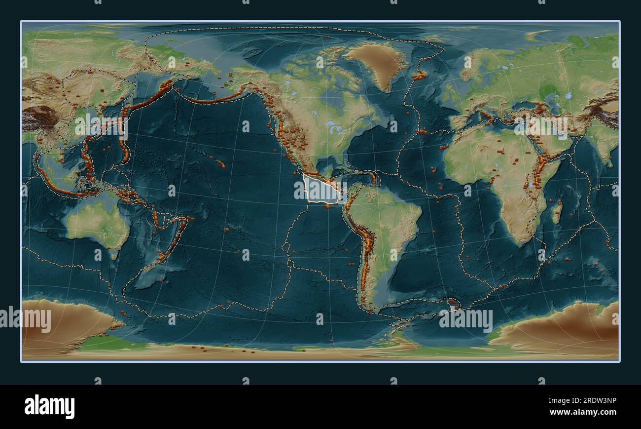Cocos tectonic plate on the Wiki style elevation map in the Patterson ...